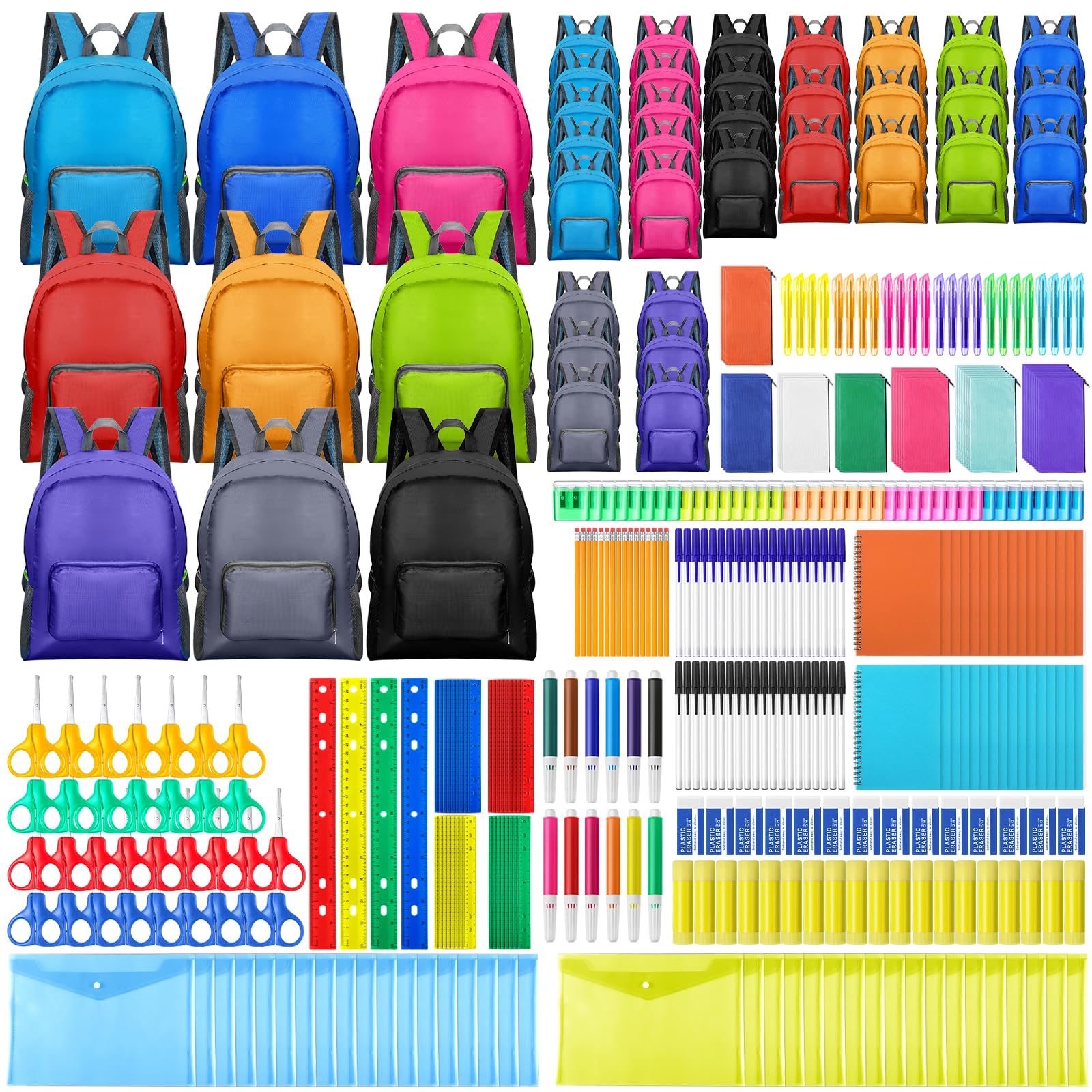 PerKoop 17'' Backpacks Bulk School Supply Bundle Kits Essentials ...