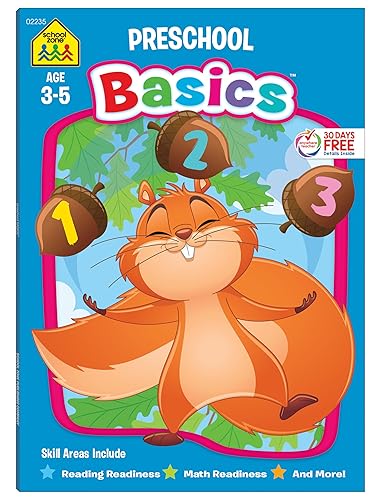 School Zone Preschool Basics Workbook: Pre-K, Beginner Reading, Early ...