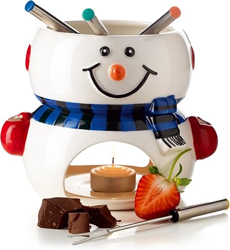 Domestic 7-Piece Snowman Chocolate Fondue Set: Amazon.co.uk: Kitchen & Home