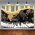 Amazon.com : EMDSPR Piano Backdrop, 7x5ft, Piano Keyboard Golden ...