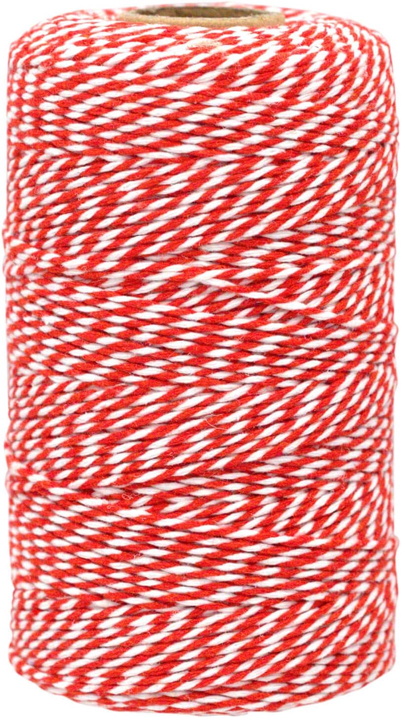 Red and White Twine String,200 M Durable Craft Cotton String for DIY ...
