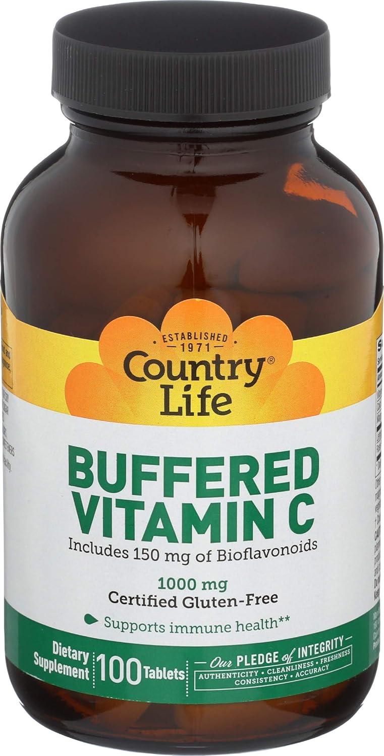 Country Life Buffered Vitamin C with Bioflavonoids, 100 Tabs, 1000 Mg – BigaMart