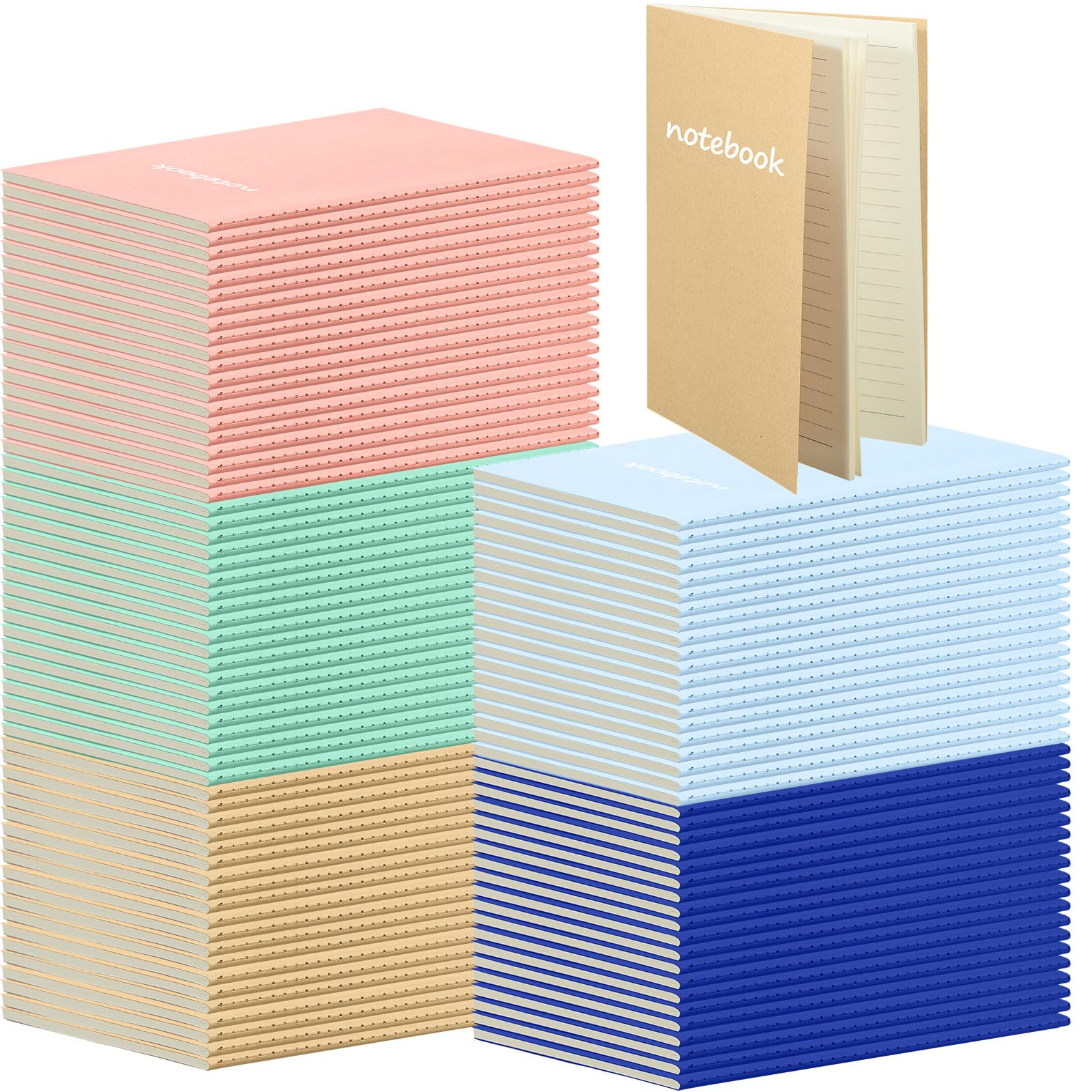 Mimorou 100 Pcs Kraft Notebook Journals 5.5 Inch x 8.3 Inch A5 ...