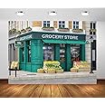 Amazon.com : BELECO 7x5ft Fabric Grocery Store Shop Backdrop Vintage ...