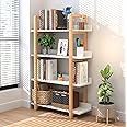 Amazon.com: RELAHOGAR 4 Tier Bookshelf,Wooden Kitchen Shelves,Modern ...