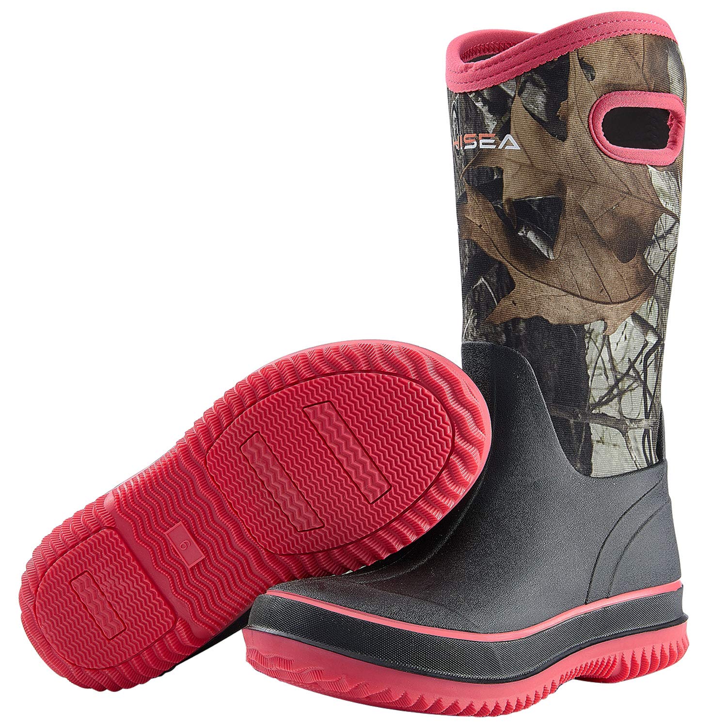 HISEA Women Mud Boots, Neoprene Rubber Garden Shoes Waterproof Mid Calf ...