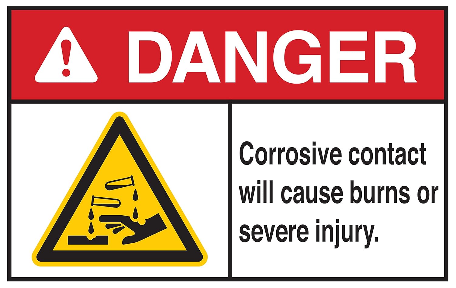 Brady 144945 Aluminum"Danger Corrosive Contact Will Cause Burns or ...