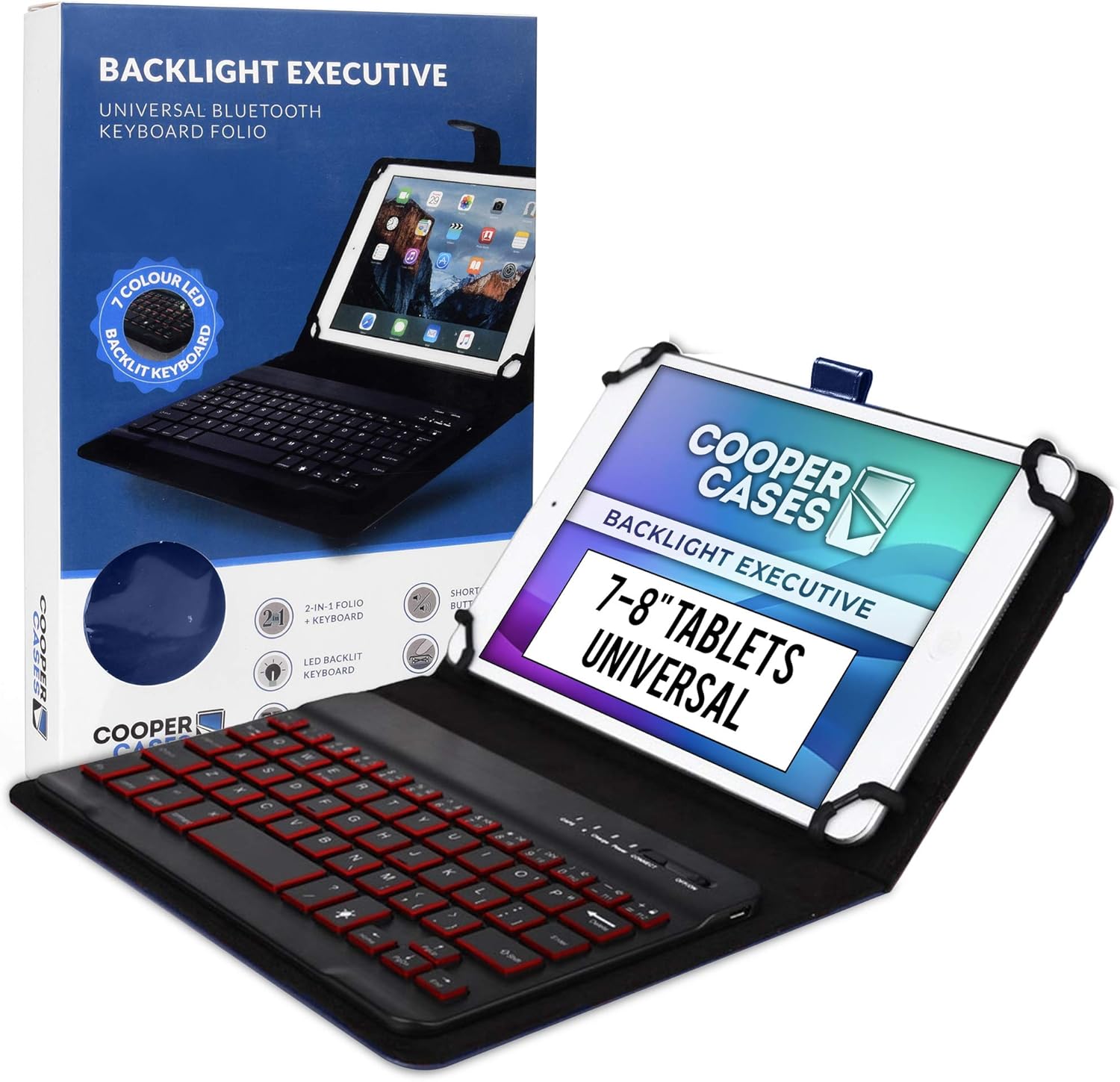 Cooper Backlight Executive Keyboard Case for 7-8 Inch Tablets ...