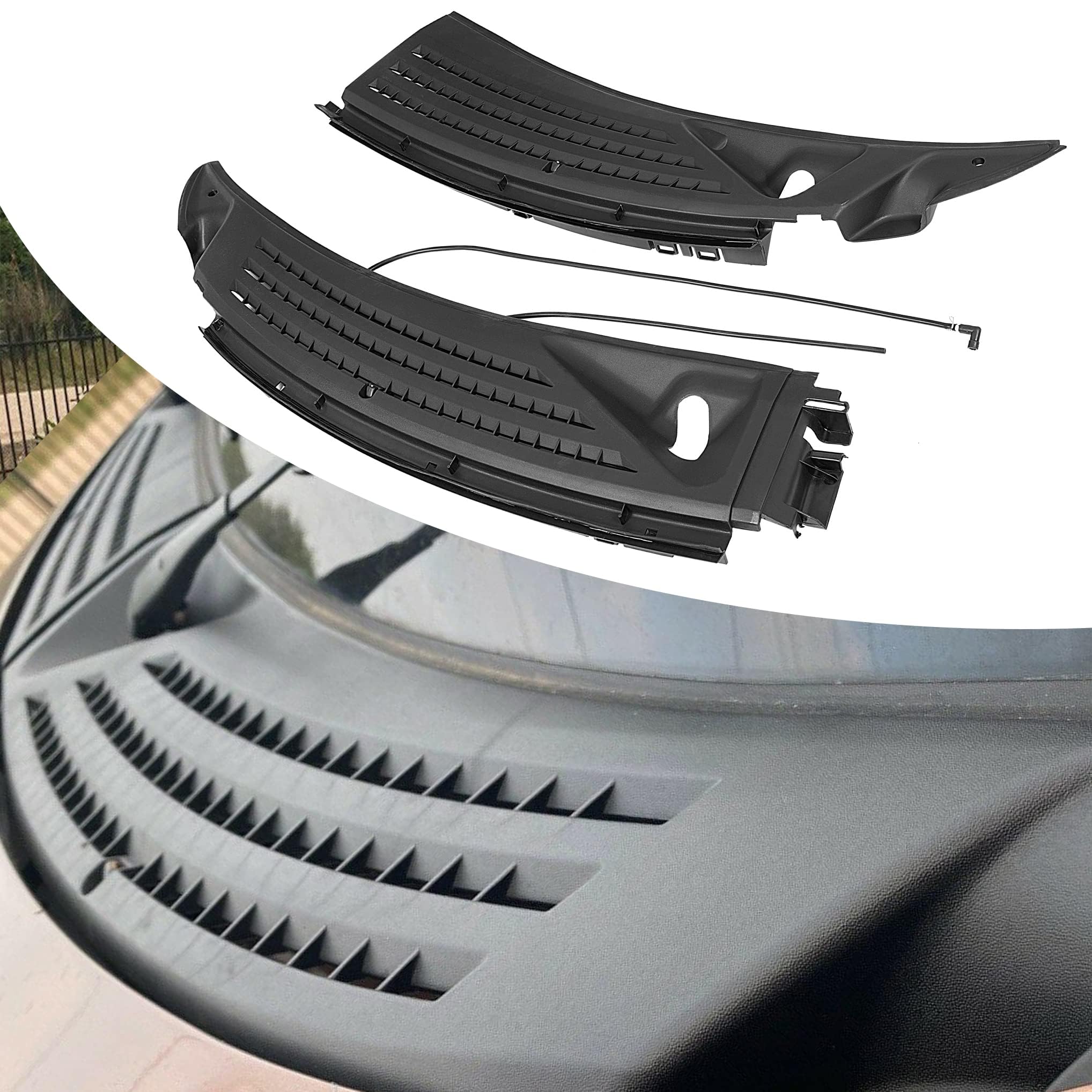 ECOTRIC Pair Front Cowl Panel Grille Vents Windshield Wiper Set w/Seals ...