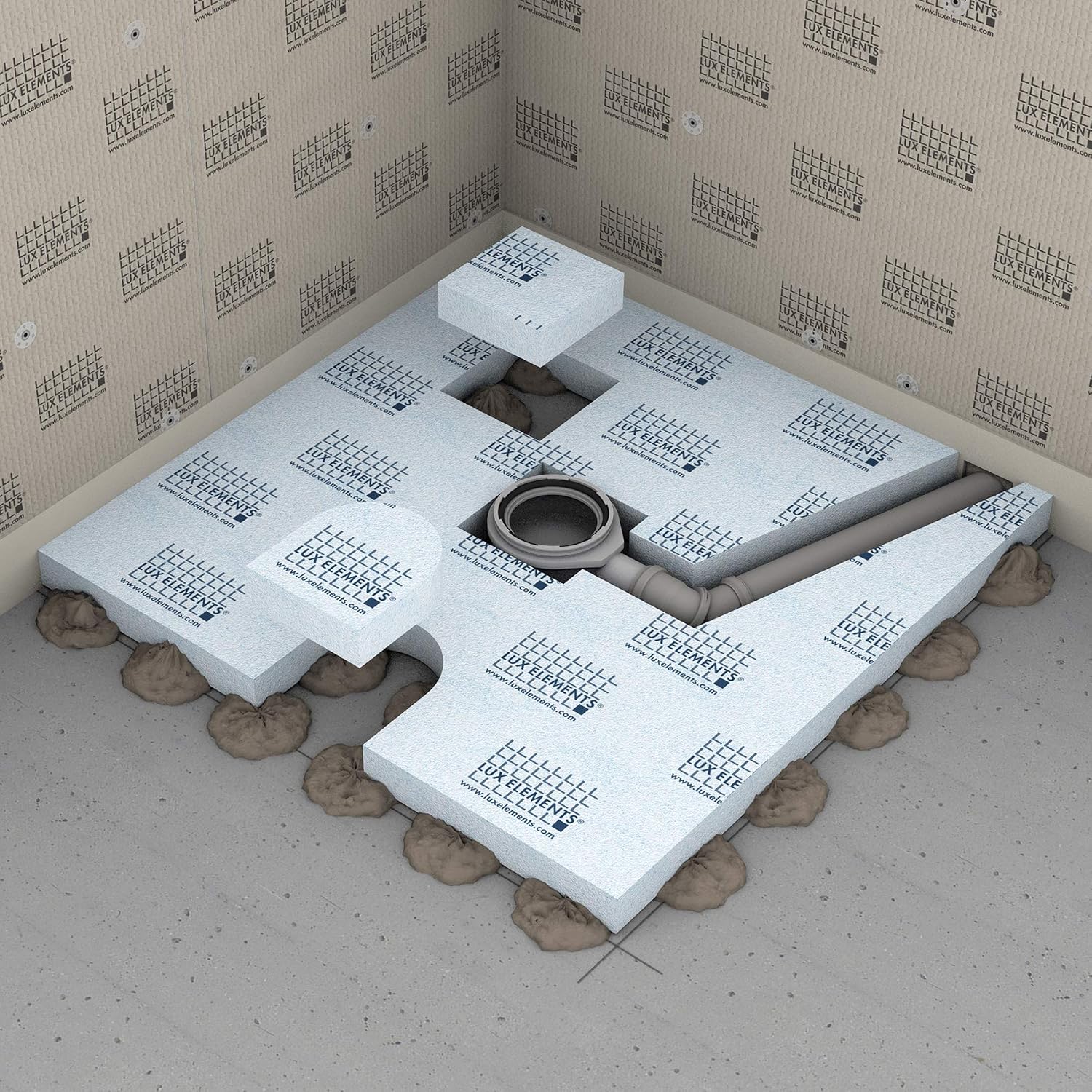 LUX ELEMENTS LTUBE11111 TUB-UQ 900 Undermount Element Blue 90 x 90 cm ...