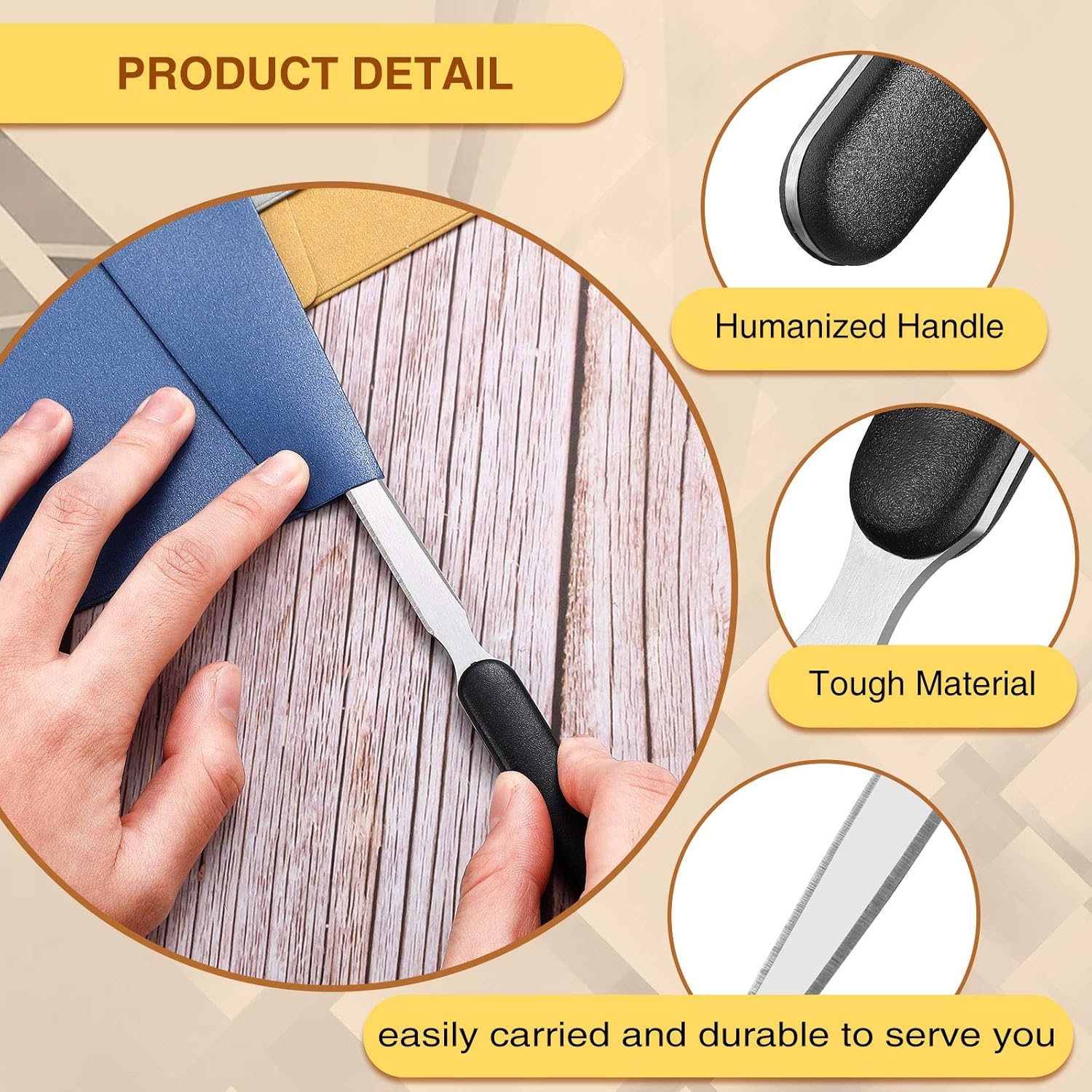 3 Pieces Office Letter Opener Stainless Steel Hand Envelope Slitter ...