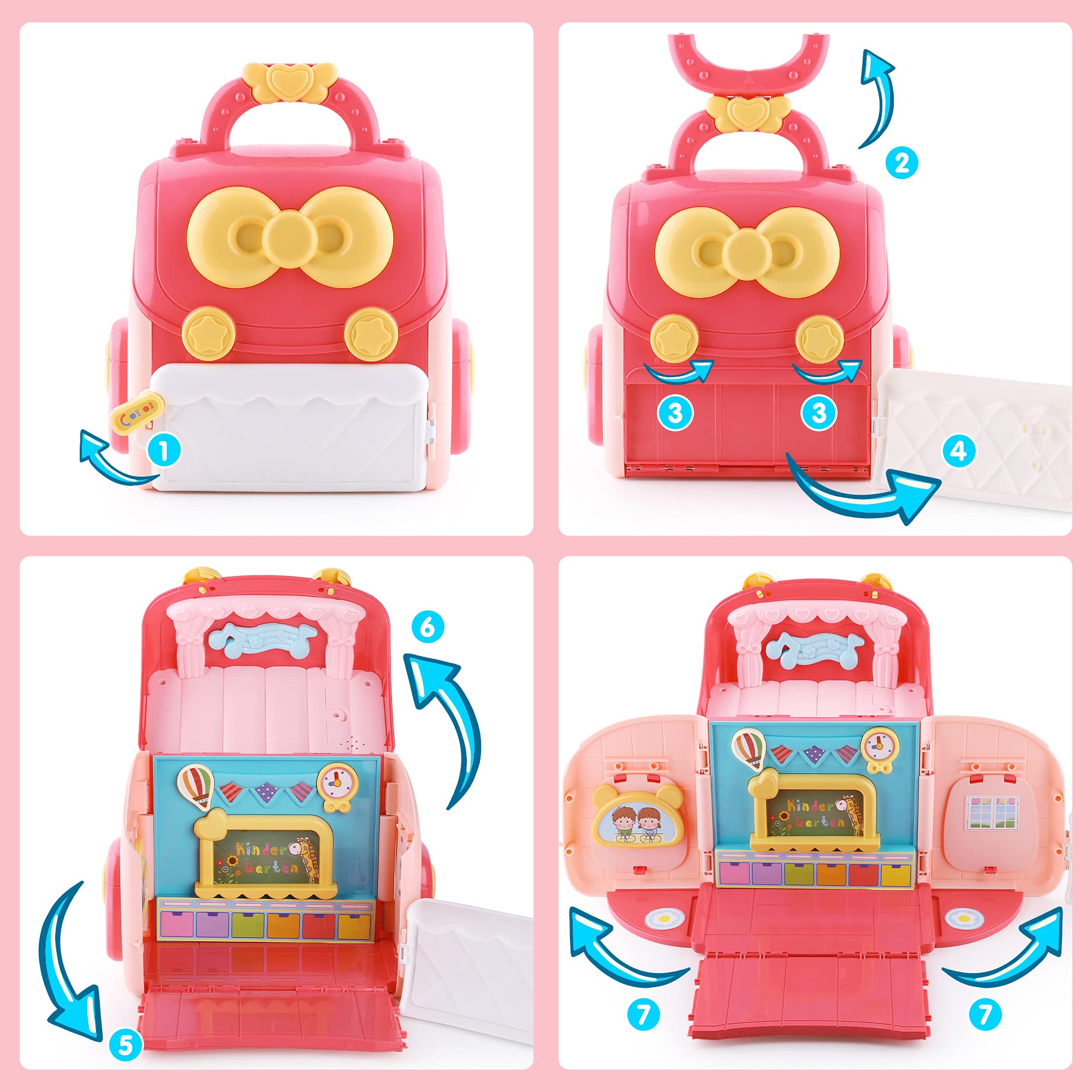 Mua iPlay, iLearn Backpack Dollhouse Playset for Girls 3-5, Kids ...