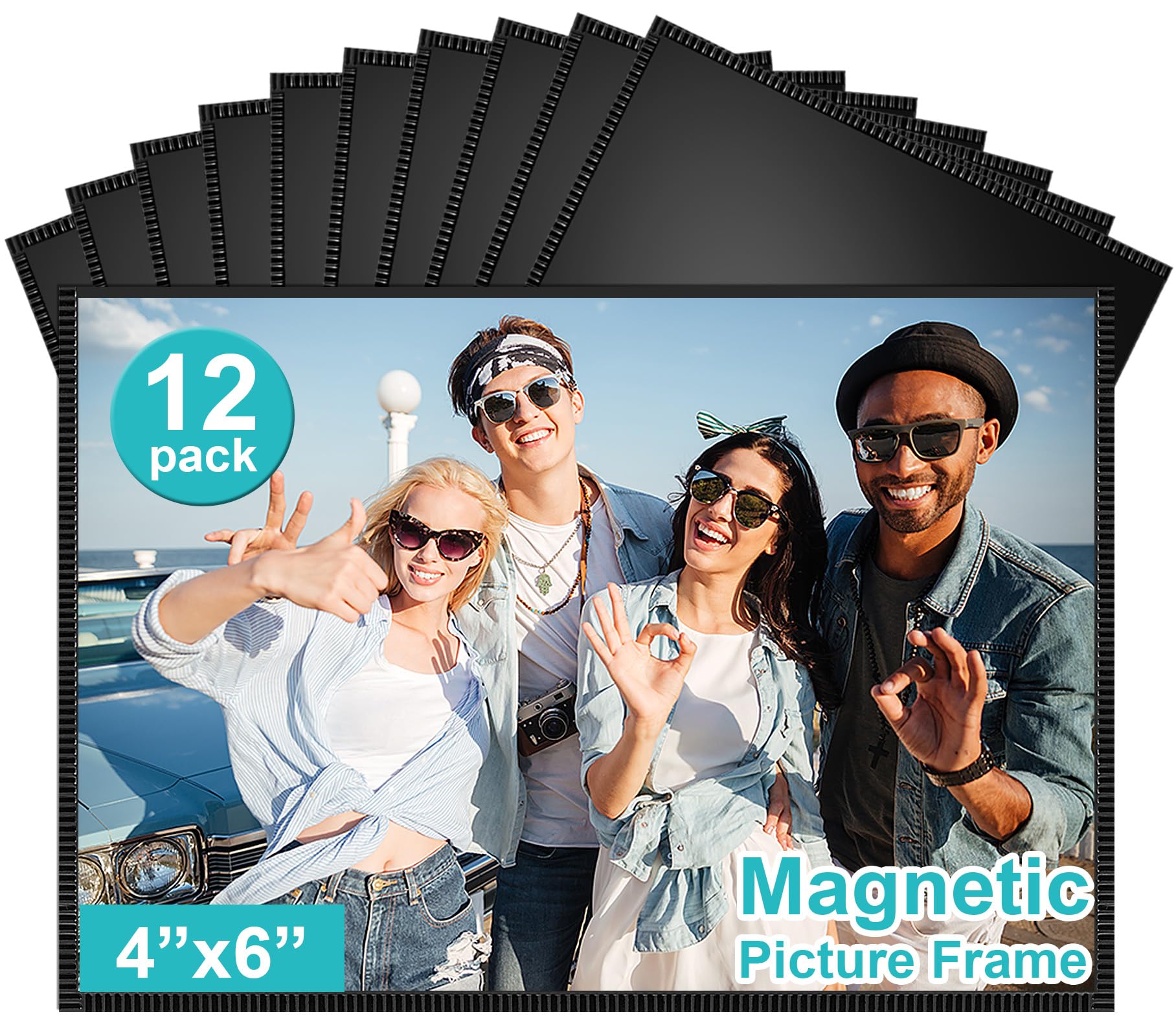 Mua 12 Pack Magnetic Picture Frame, Magnetic Frame with Black Border ...