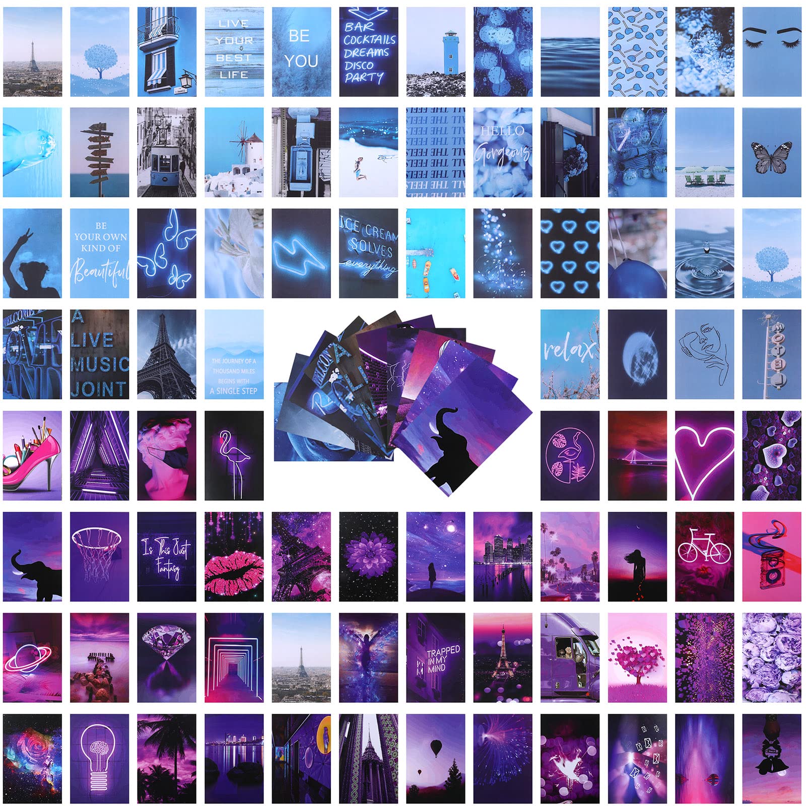 Mua Zonon 100 Pieces Wall Collage Kit Bulk Aesthetic Wall Art Boho ...