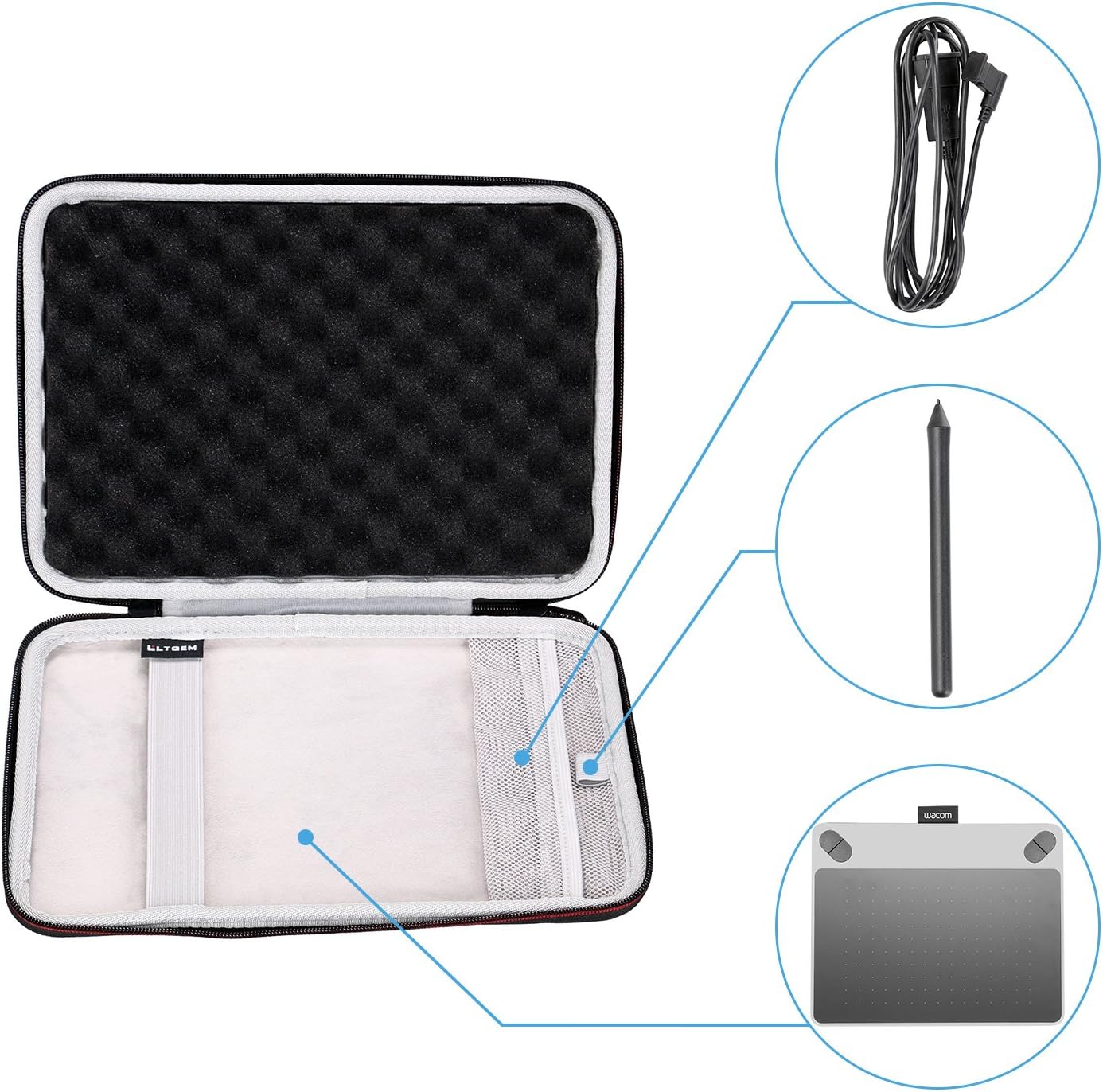 LTGEM EVA Hard Case Travel Carrying Storage Bag for Wacom Intuos Draw ...
