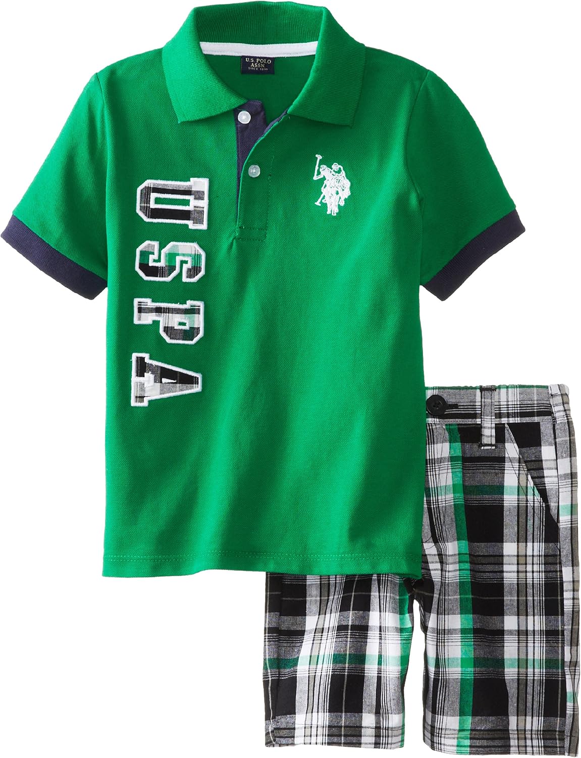 Amazon.com: U.S. Polo Assn. Little Boys' USPA Applique On Solid Pique ...