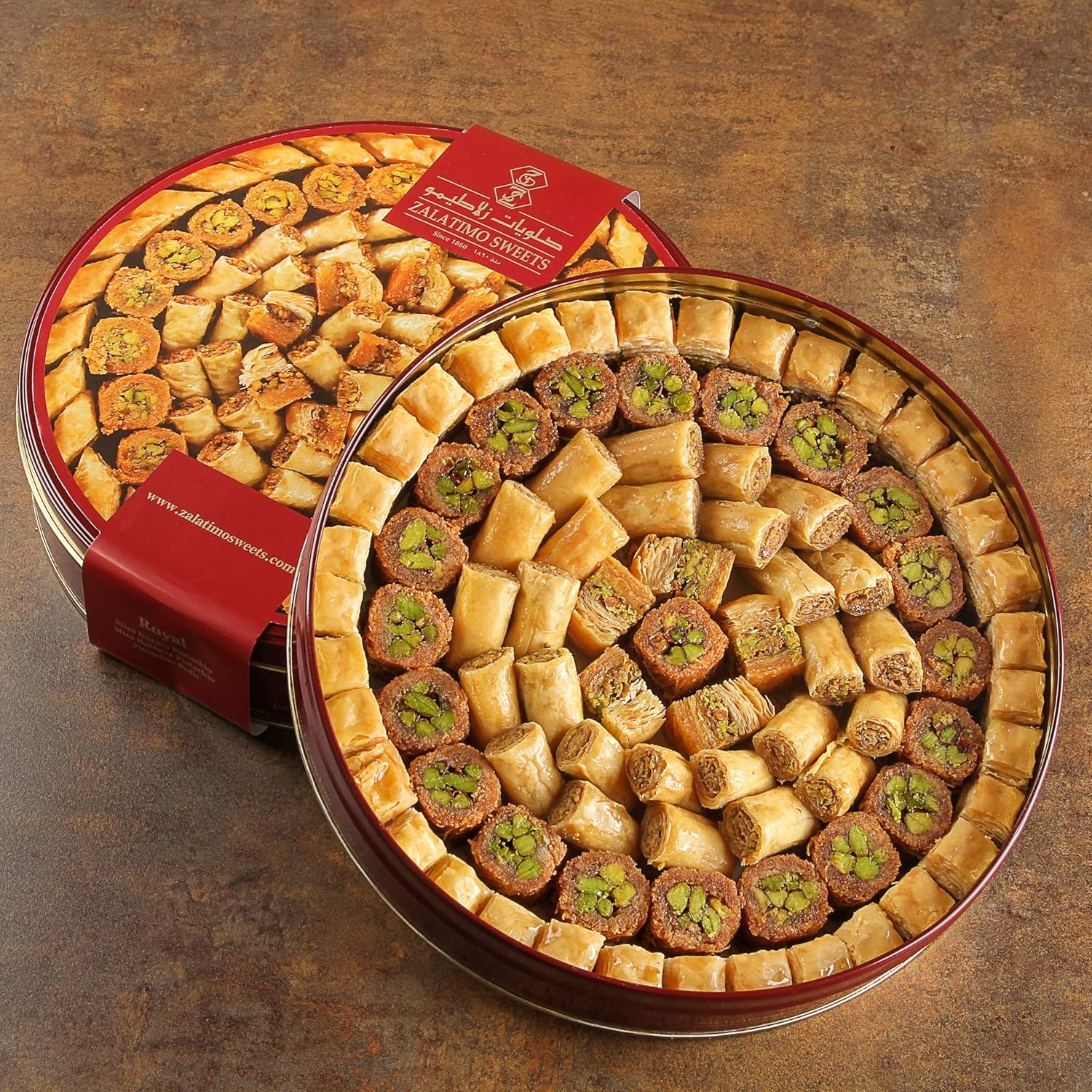 Zalatimo Sweets Since 1860, 100% All-Natural Assorted Baklava, Round ...