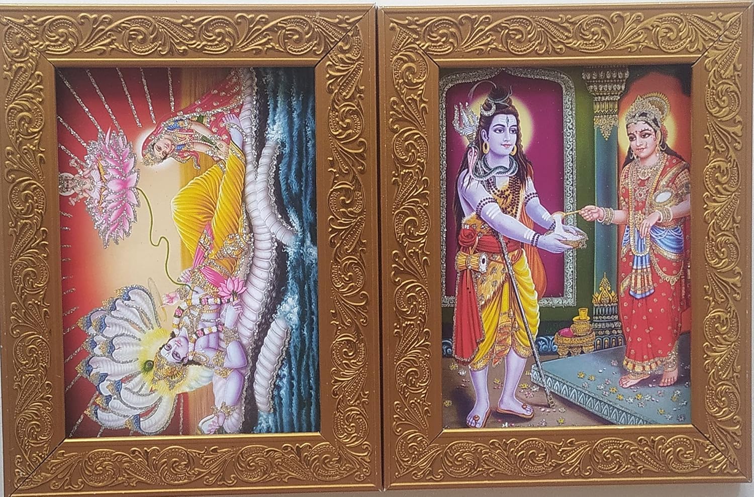 Buy Shree Handicraft Photo Frame of Lord Vishnu Ji with Annapurna MATA ...
