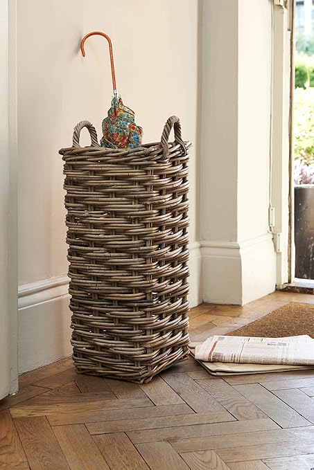 Grey Rattan Umbrella Stand (Large (W35cm x D32cm x H75cm)): Amazon.co ...