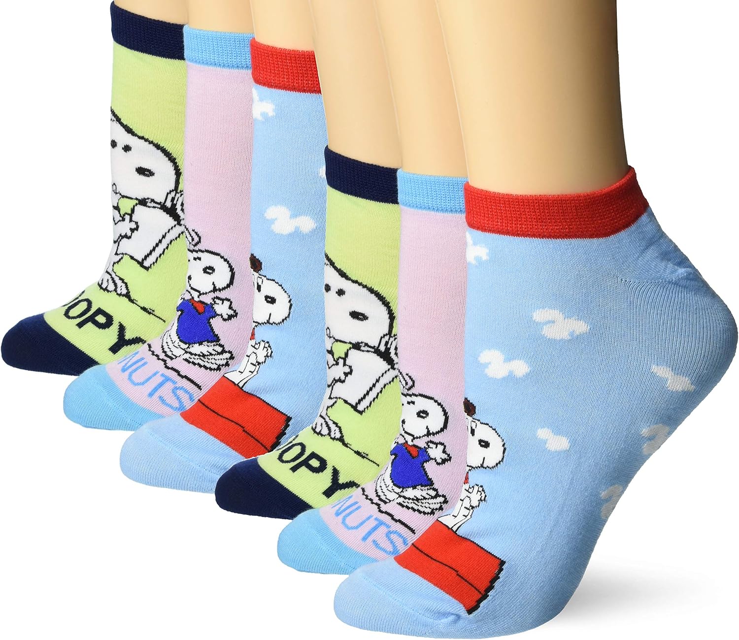 Amazon.com: 6 Pack Snoopy Peanuts No Show Socks - Set 3: Clothing