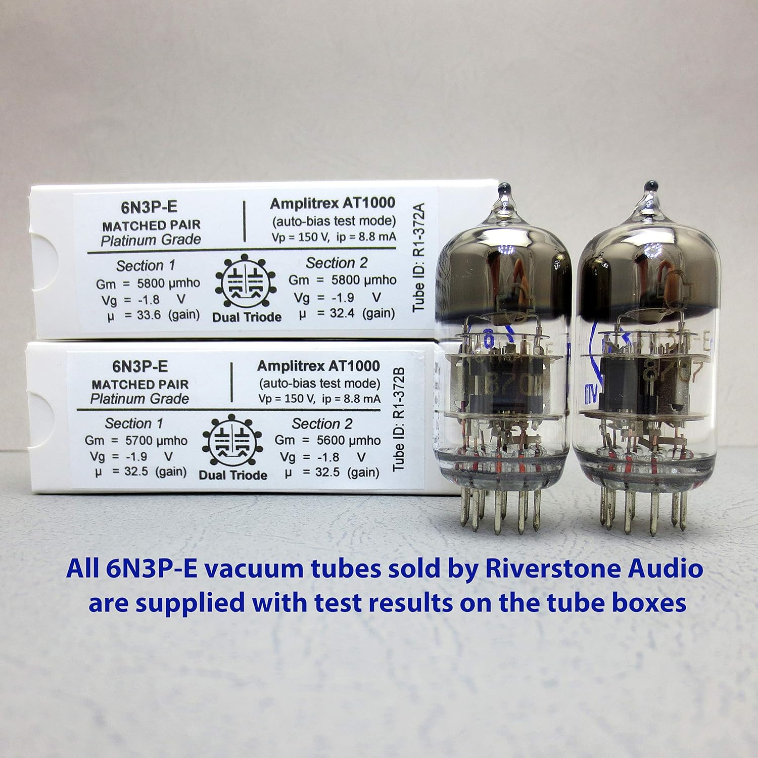 Platinum Grade Pair 6N3P-E Matched Pair 6N3P-E Riverstone Audio 2 tubes ...