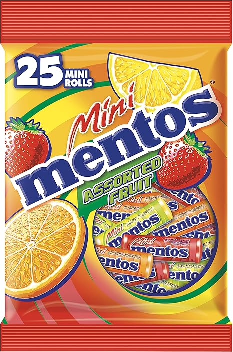 Mentos Mini Chewy Candy, Fruit, 25 Min Roll (Pack of 24): Buy Online at ...
