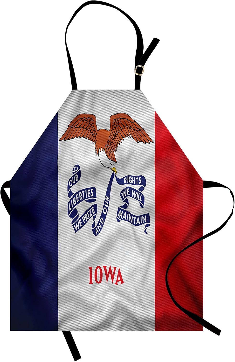 Amazon.com: Lunarable American Apron, Lowa Flag Our Liberties We Prize ...