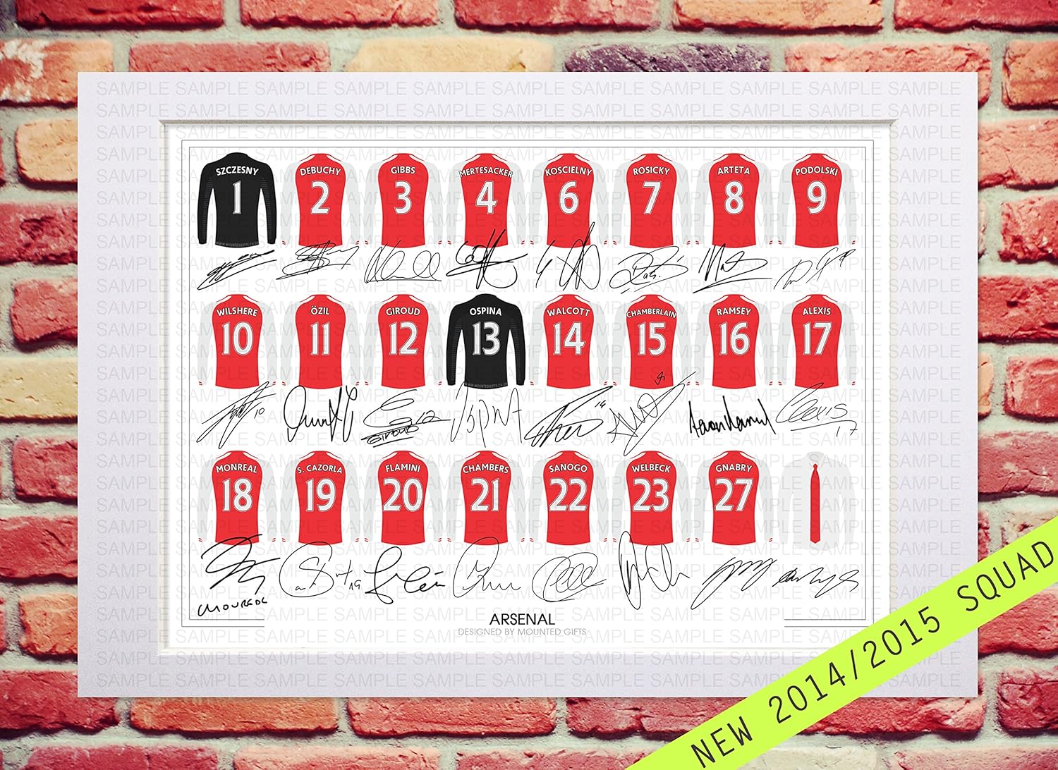 Amazon.com: MOUNTED ARSENAL FULL SQUAD TEAM SIGNED 12X8 INCH MOUNT WITH ...