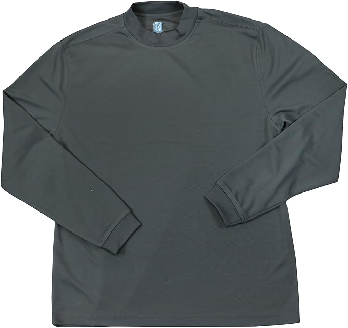 PGA TOUR Men's Golf Performance Long Sleeve Solid Mock Shirt, Iron Gate ...