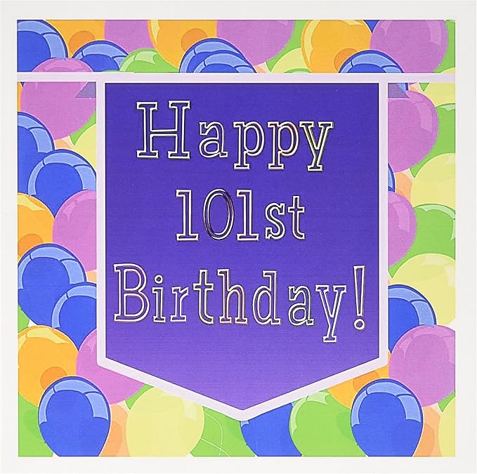 Amazon.com : 3dRose Balloons with Purple Banner Happy 101st Birthday ...