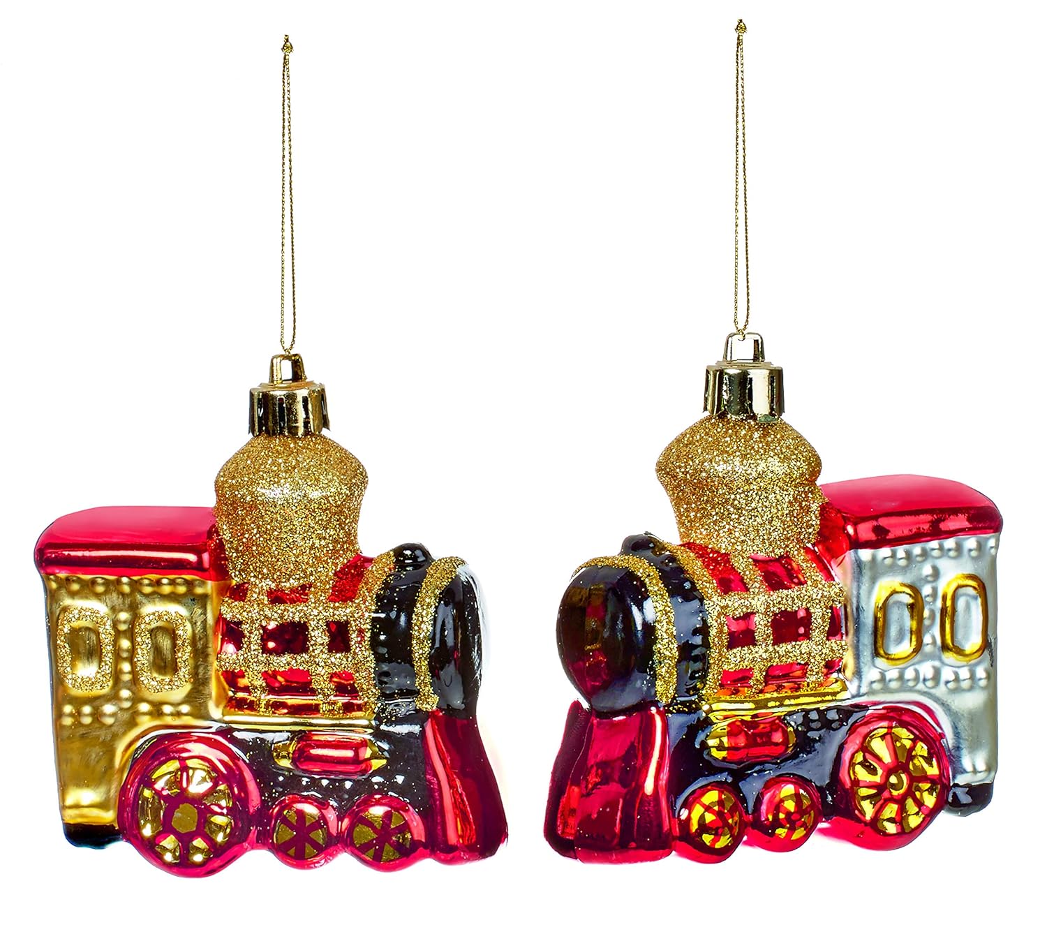 Set of 2 POLAR EXPRESS Train Christmas Tree Baubles/Decorations - RED ...