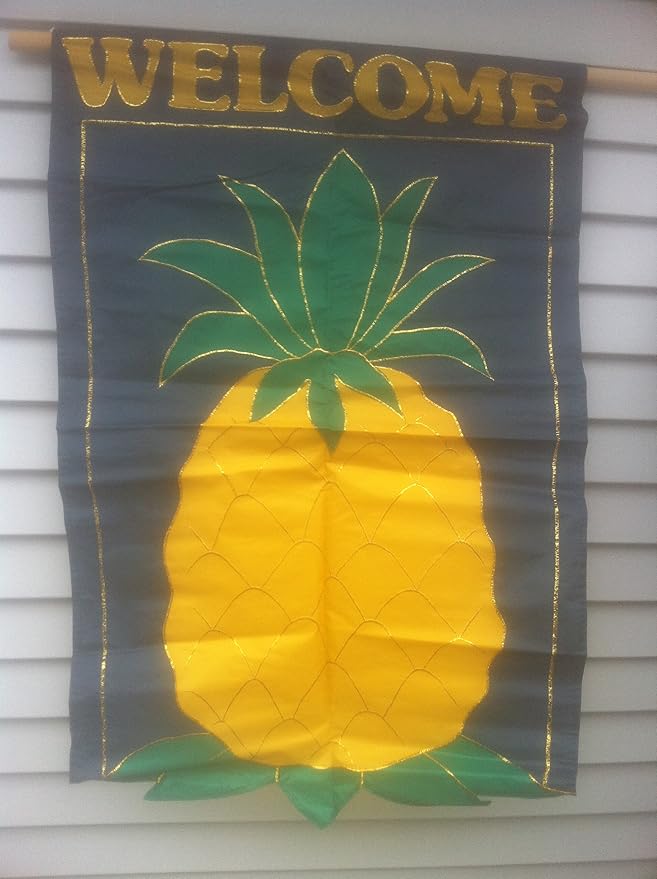 Amazon.com : Welcome Pineapple Decorative Flag : Outdoor Flags : Garden ...