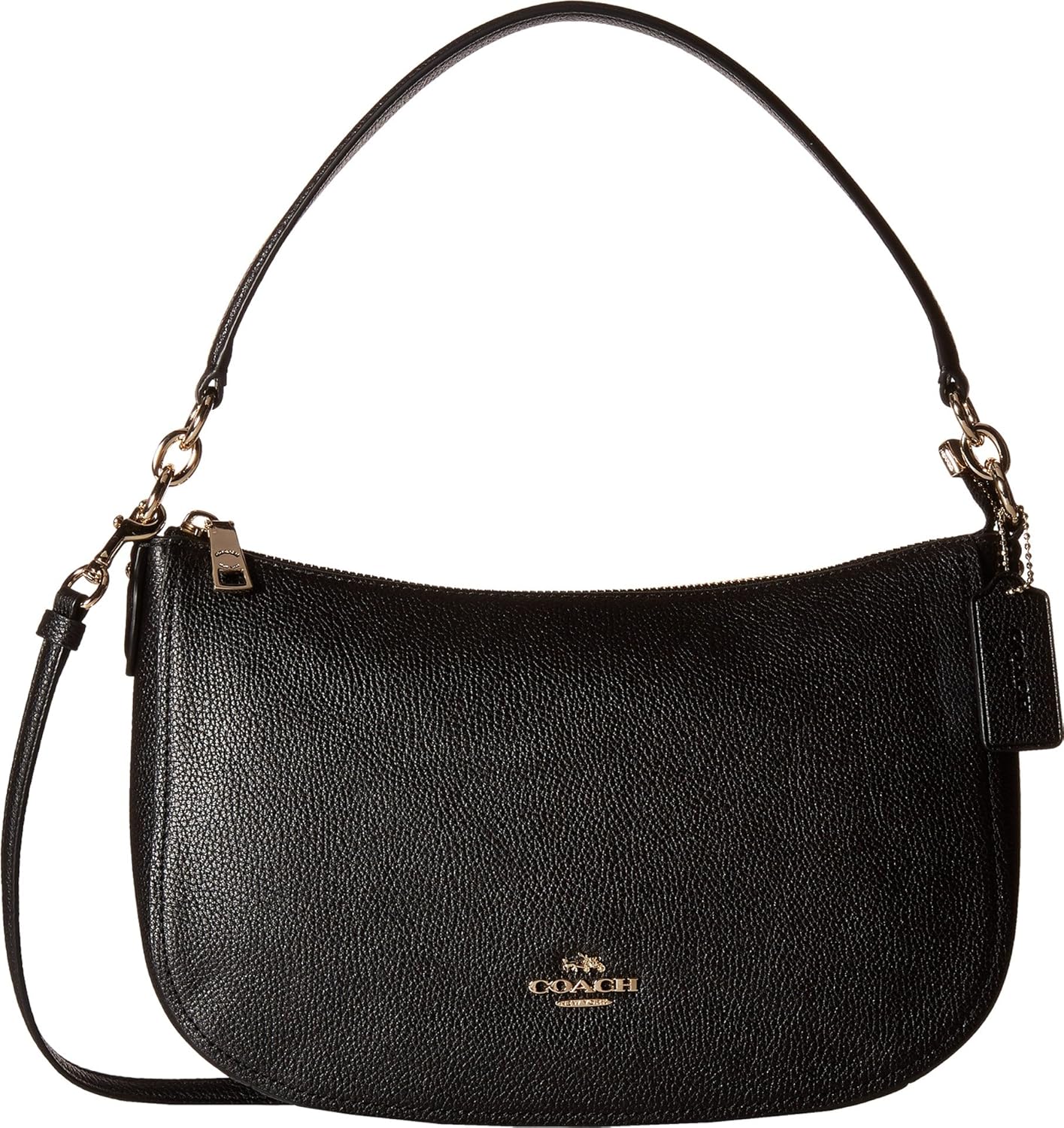 Sac à bandoulière Coach Femme Cuir Noir et Or 56819LIBLK Noir 6.5x18x28 ...