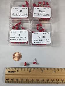 Amazon.com: Red Numbered Map Pins 1-100: Everything Else