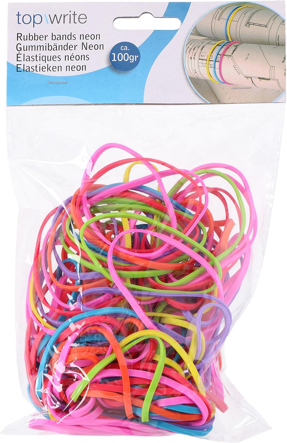 130 tlg. Neon Bunt Gummibänder Gummiringe Gummiband Haushaltsgummis Set ...