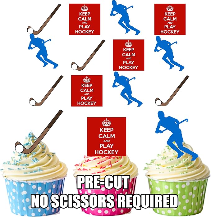 AK Giftshop PRE-CUT Keep Calm Field Hockey Mix - Edible Cupcake Toppers ...
