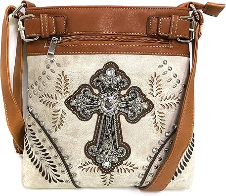 Justin West Concealed Carry Rhinestone Western Tooled Leather Studded ...