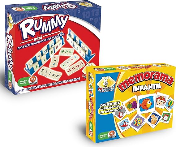 Novedades Montecarlo Rummy Mini con Memorama Infantil: Amazon.com.mx ...