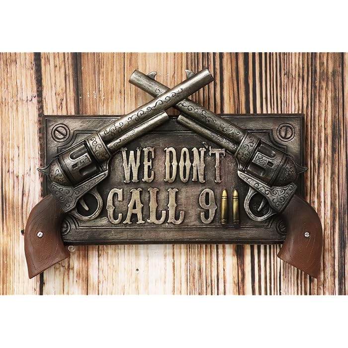 Buy Ebros Gift No Warning For Trespassers Wild West Dual Six Shooter ...