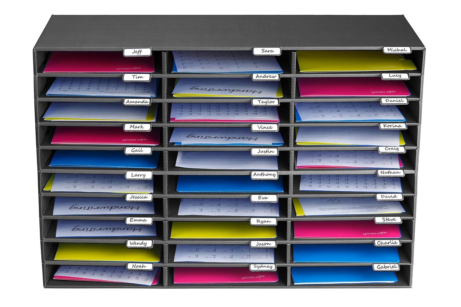 AdirOffice Black Corrugated Cardboard 30 Slot Classroom File Organizer adiroffice-black-corrugated-cardboard-30-slot-classroom-file-organizer