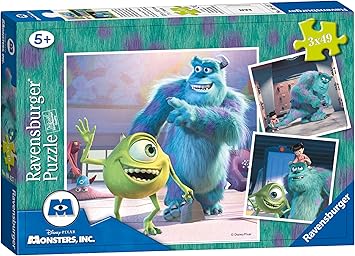 Ravensburger Monsters Inc. Puzzle (3 x 49 Pieces): Amazon.co.uk: Toys ...