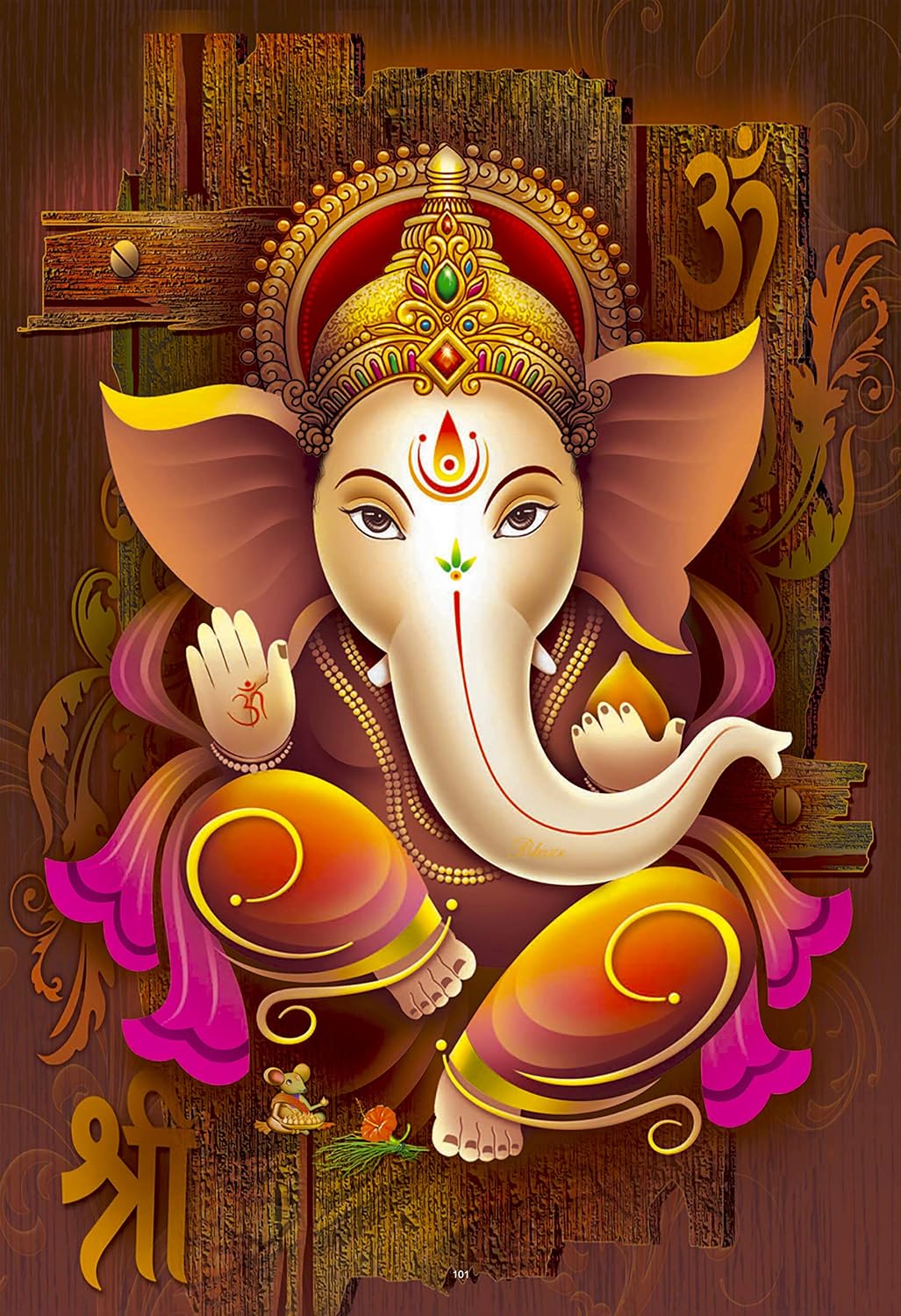 HUNGOVER Wall Art - Ganesh Ji with Trunk On Left Side for North-East ...