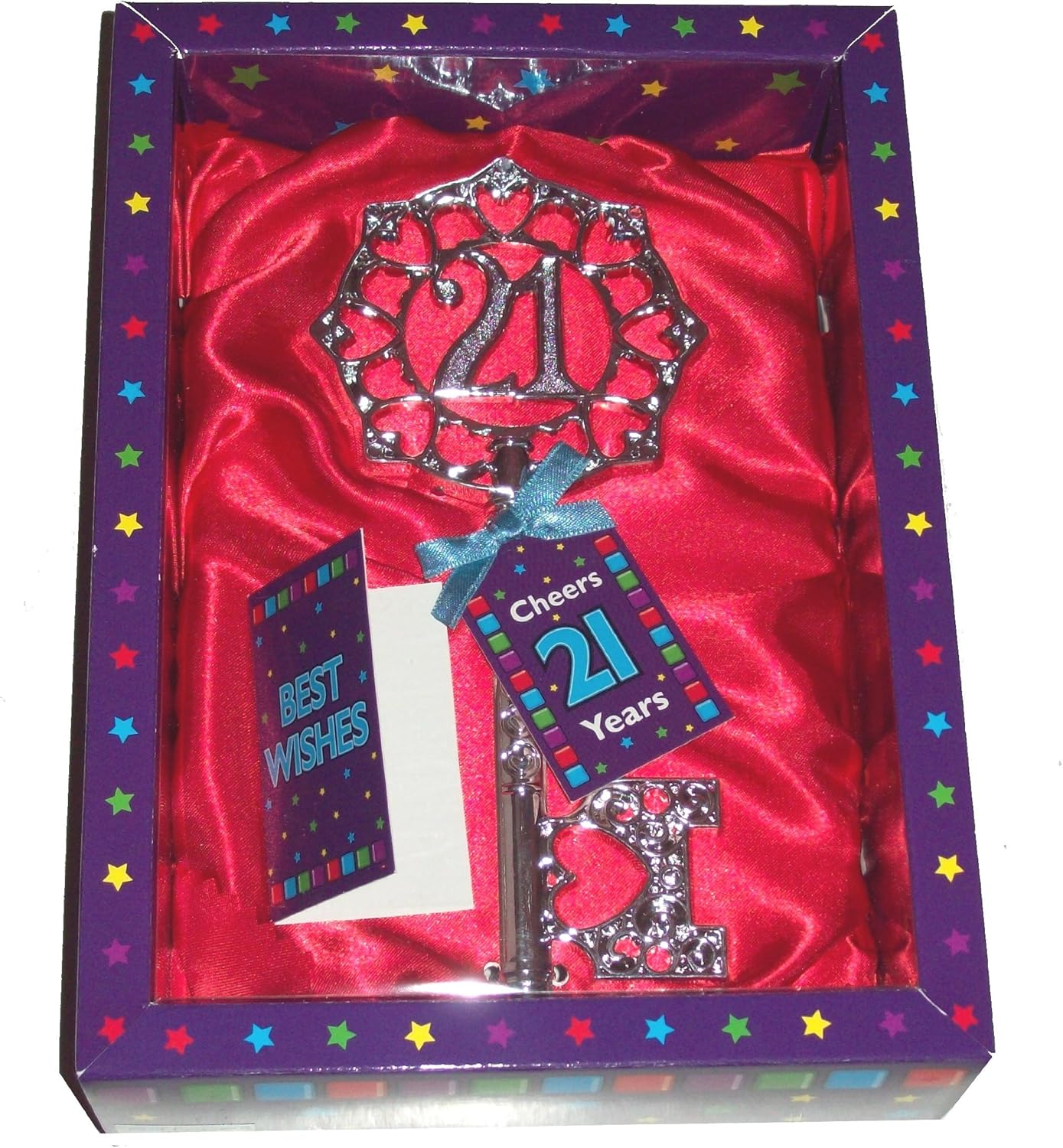 Boxed 21st Male Birthday Key Gift Twenty One Lads Key (red): Amazon.co ...