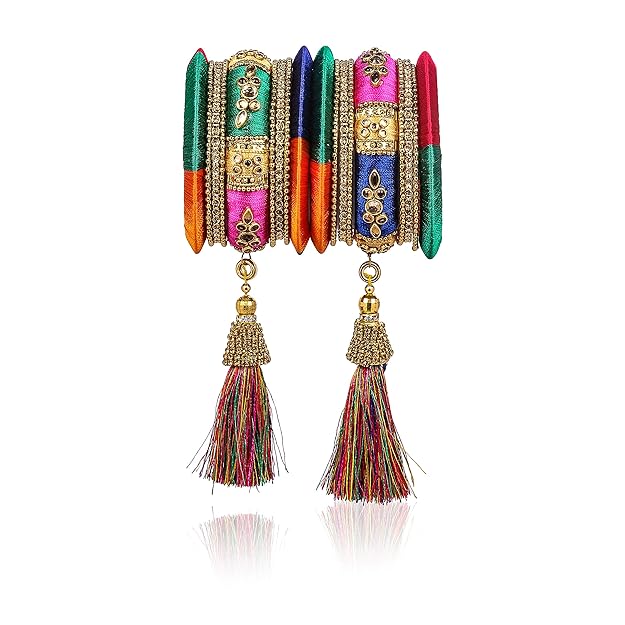 Buy Eliviya Fashions Multicolour Metal Indian Traditional Golden ...