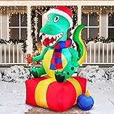 Amazon.com: Joiedomi 6 FT Inflatable Christmas Flamingo with Gift Boxes ...