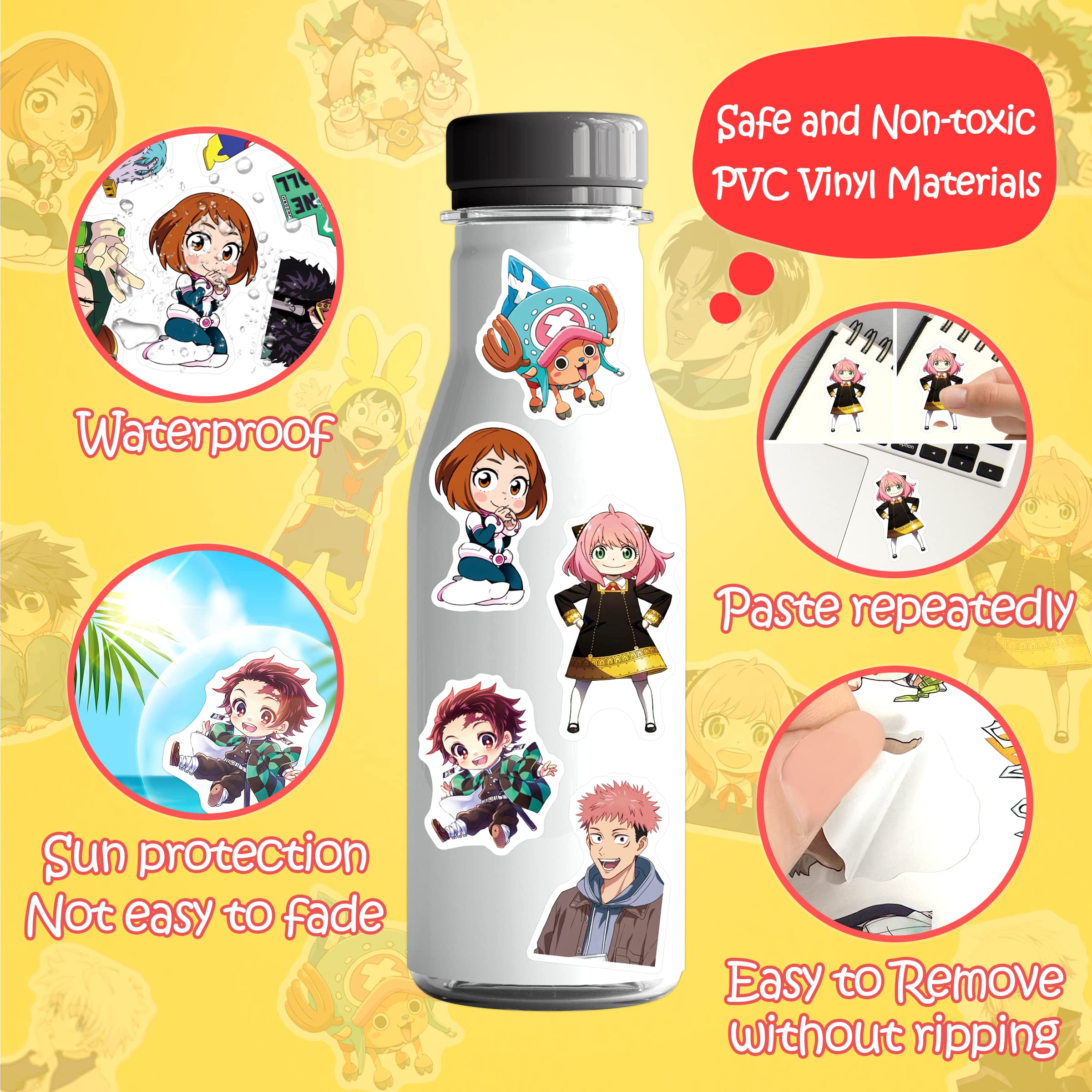 Mua 640Pcs Anime Stickers Mixed Pack, Vinyl Waterproof Anime Stickers ...