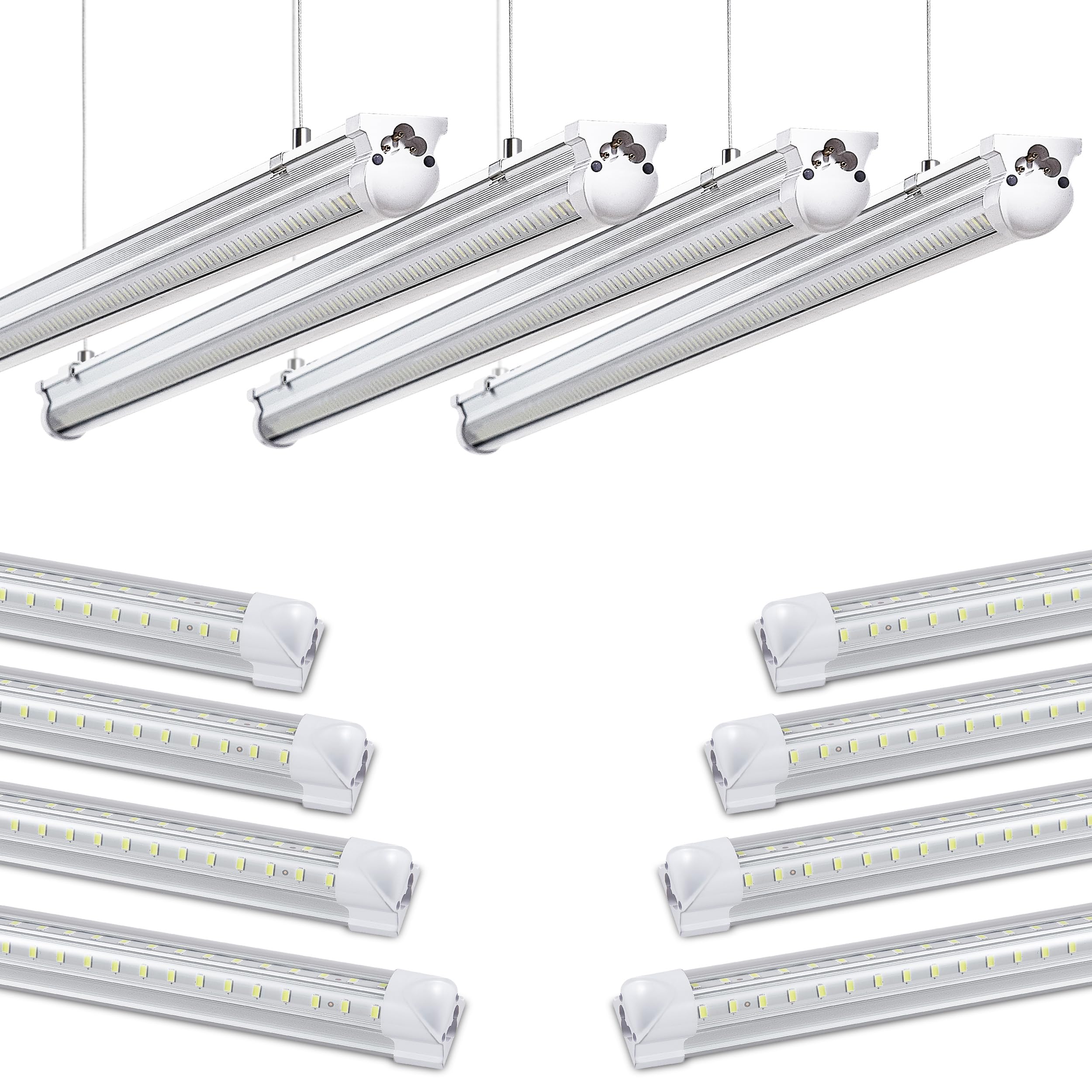 Skymoatled 8Pack 4FT LED Shop Light Garage Lights,50W 5000K/Daylight ...