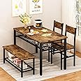 Amazon.com - Lamerge Kitchen Tables Set for 4, Rectangular Dining Room ...