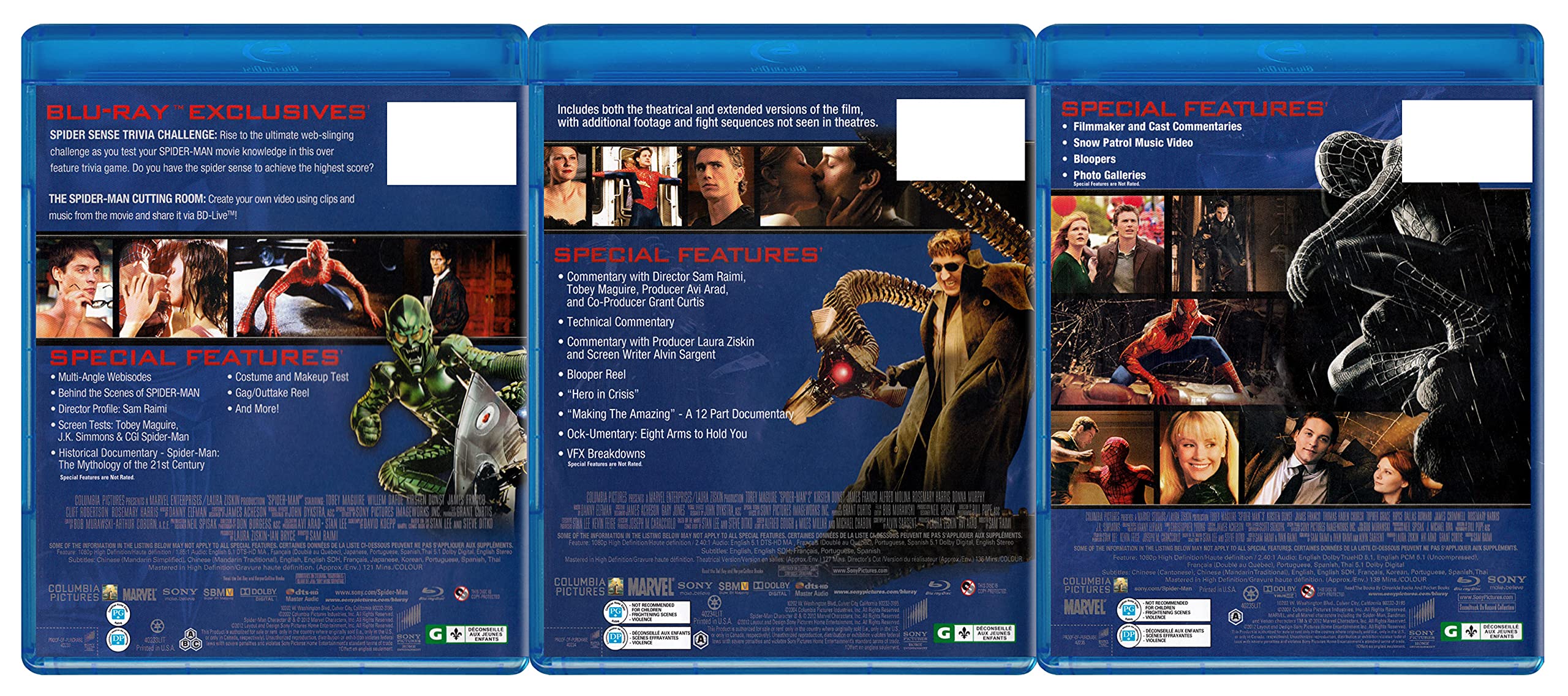 Spider-Man Trilogy Blu-ray Collection: Spider-Man (2002) / Spider-Man 2 ...