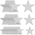 Amazon.com: 120 PCS Glitter Silver Five Stars Cutout Silver Stars for ...